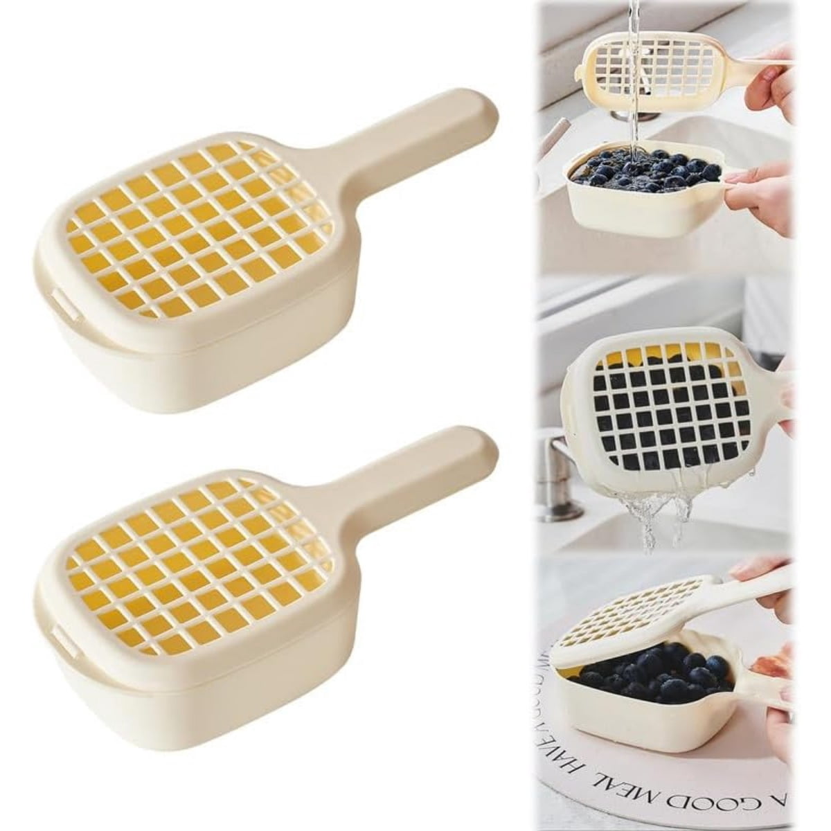 GlobaShun Multifunctional Fruit and Vegetable Washing Bowl with Lid ...