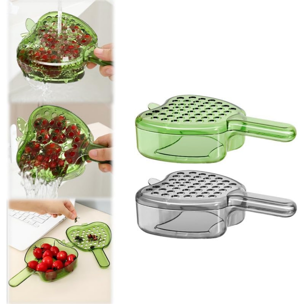 GlobaShun Multifunctional Fruit and Vegetable Washing Bowl with Lid ...