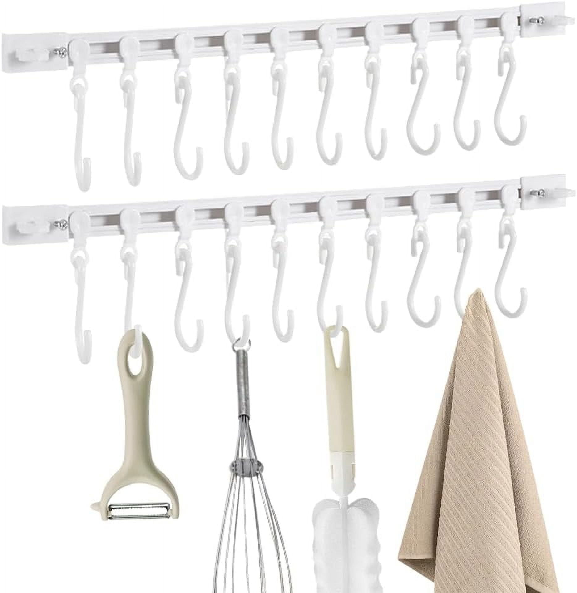 GlobaShun Multifunctional Slide Rail Hook,Kitchen Utensil Hanging Rack ...