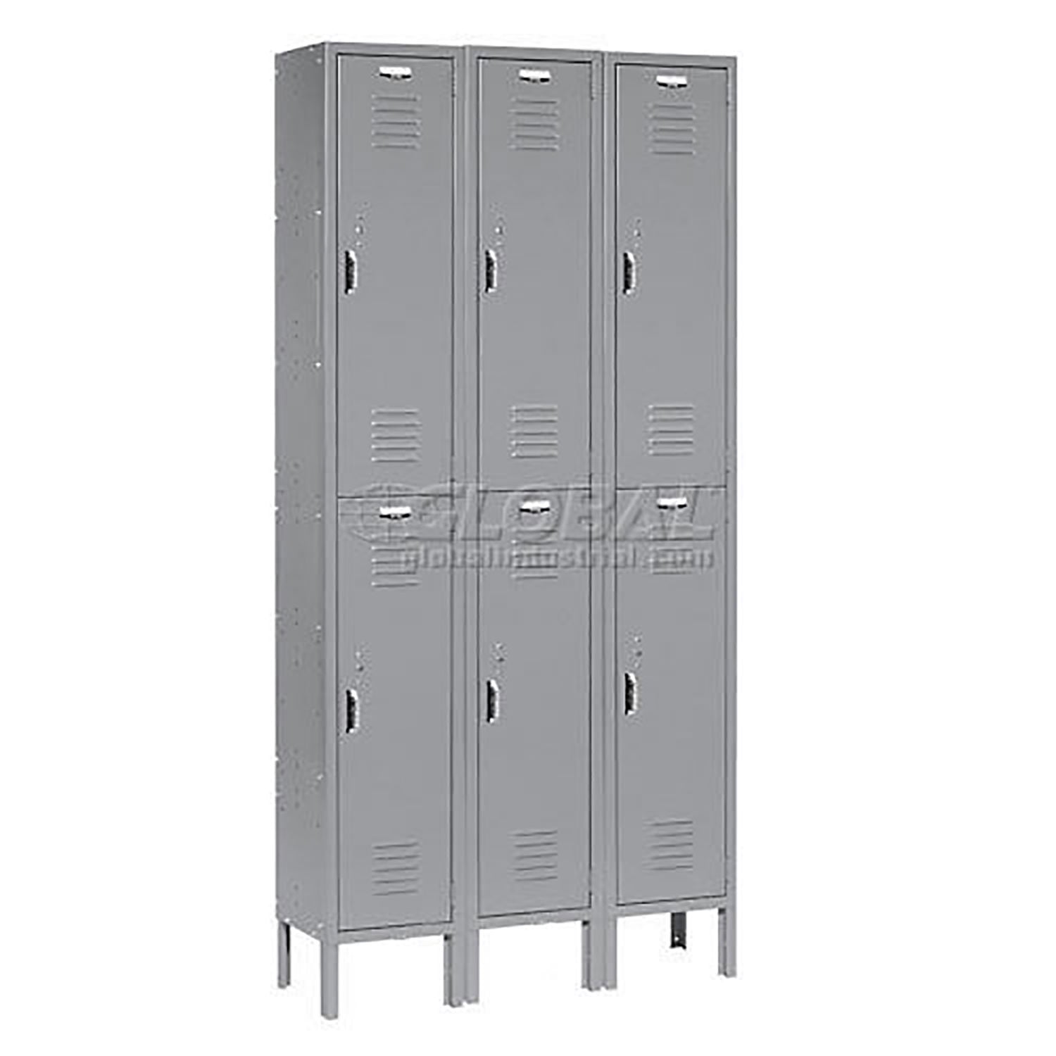 Double Tier Locker, 12x18x36, 6 Door, Unassembled, Gray - Walmart.com