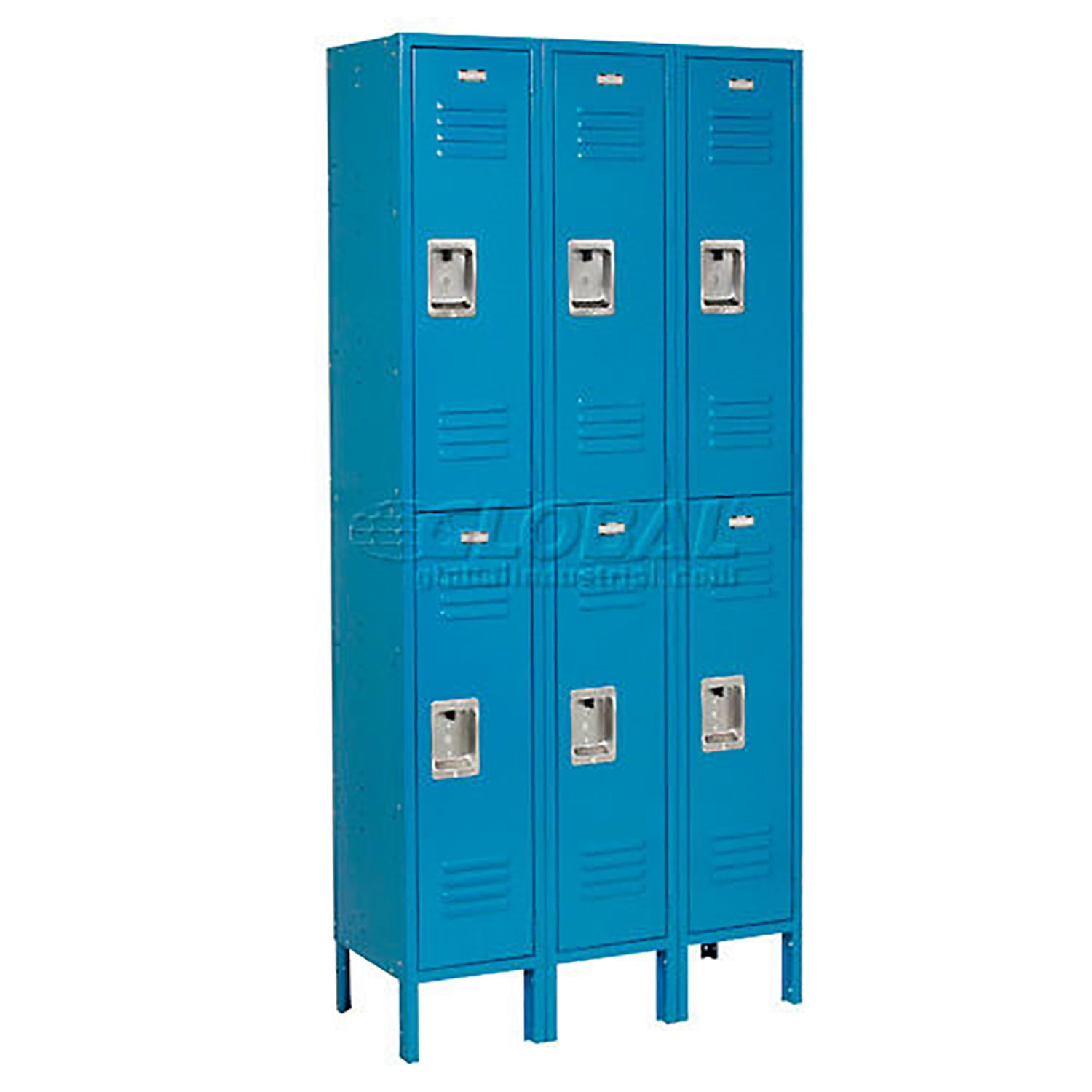 2-Tier 6 Door Locker, 12"Wx18"Dx36"H, Blue, Assembled - Walmart.com