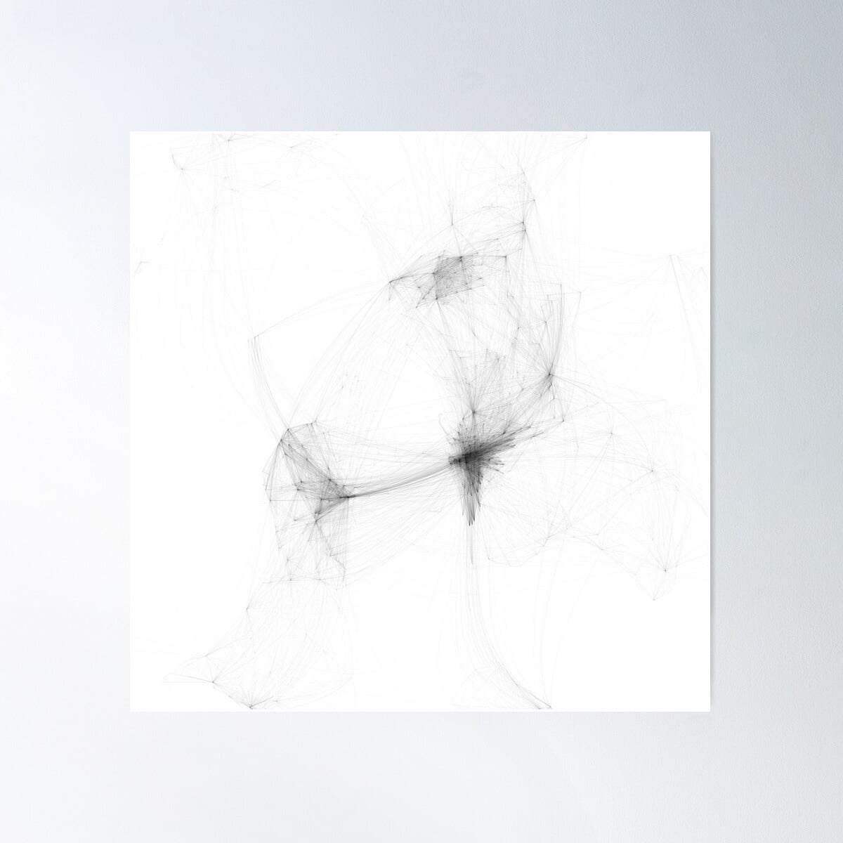 Global Airline Routes - North Pole Poster Wall Art, Modern Wall Decor ...