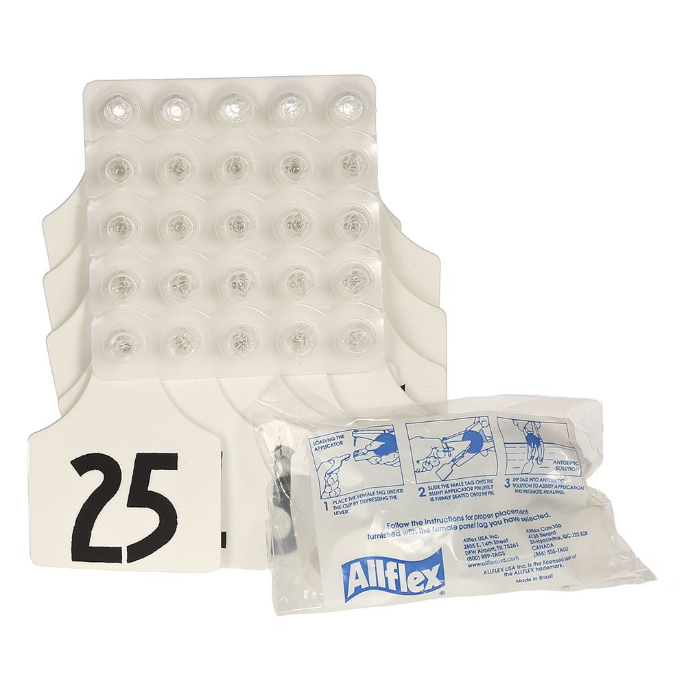 Global Allflex Allflex Maxi White 1-25 - Walmart.com