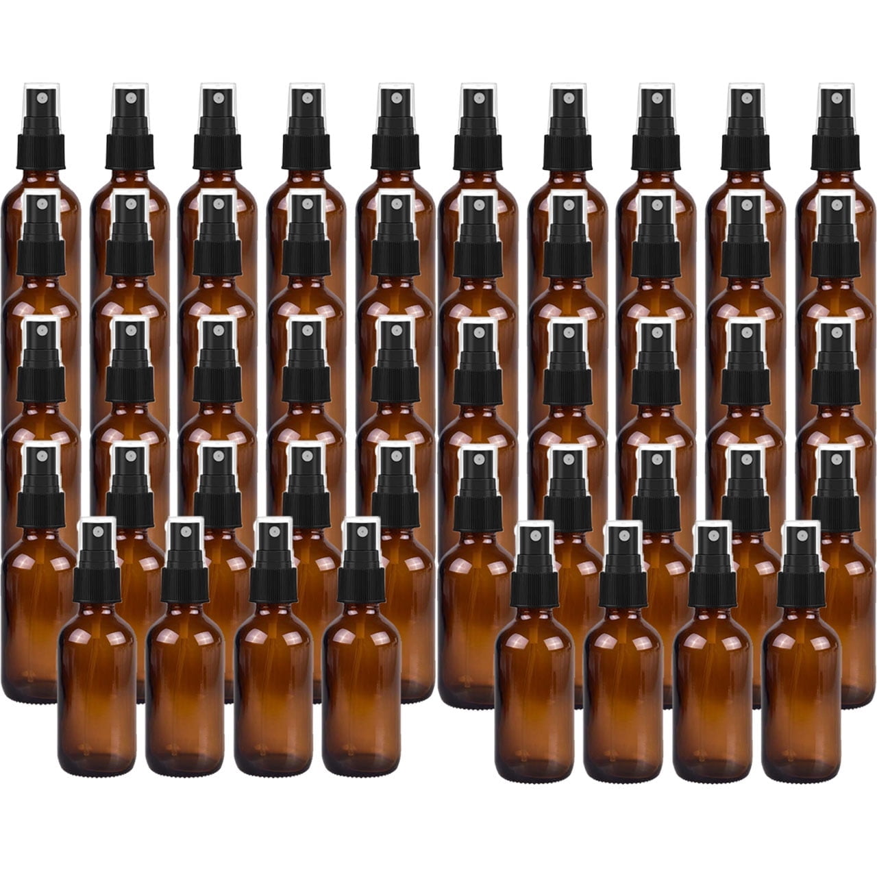 Global Amber 1oz Black Mist Sprayer Bottle (30ml) Pack of 48 - Glass ...