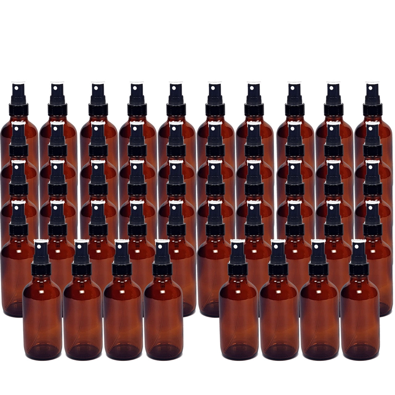 Global Amber 4oz Black Mist Sprayer Bottle (120ml) Pack of 48 - Glass ...