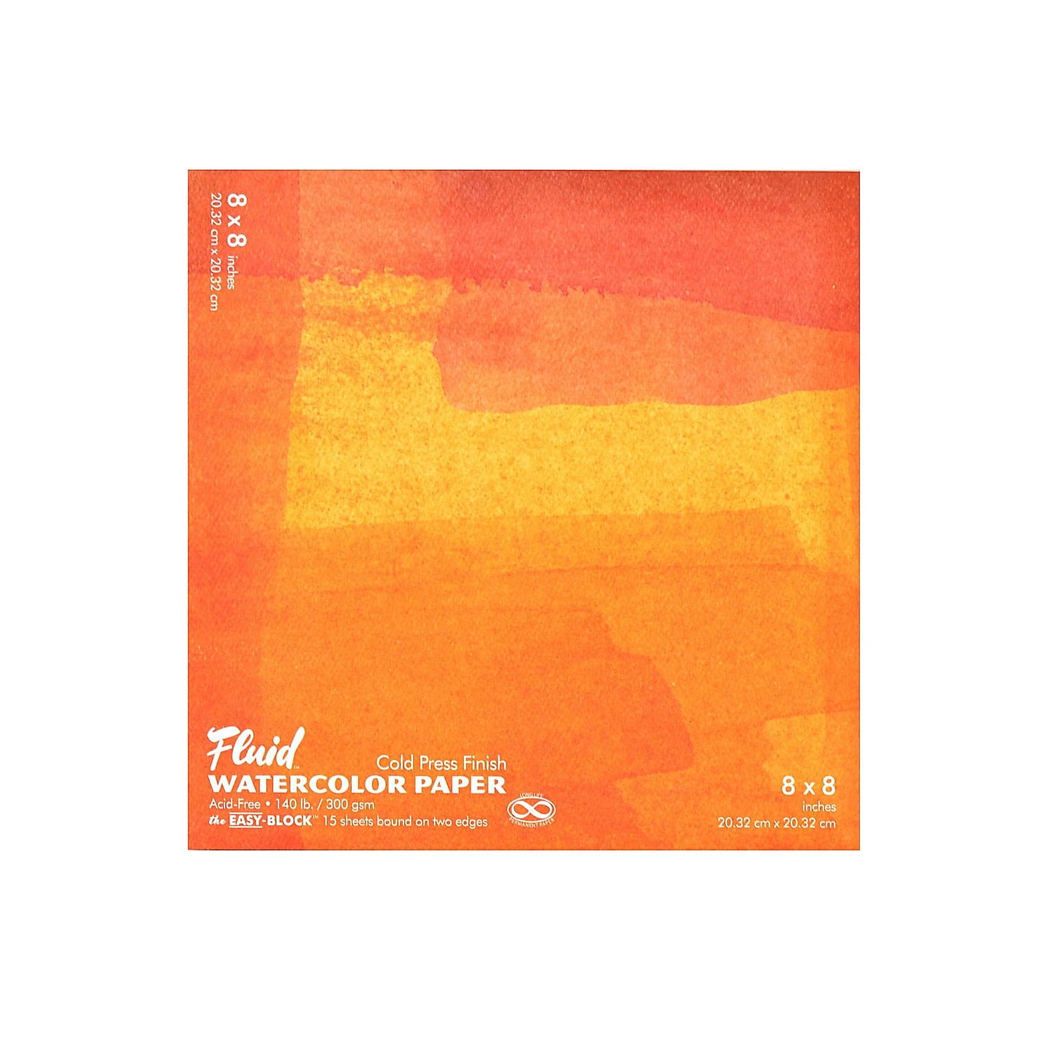 Global Art Fluid Cold Press Watercolor Paper 8" X 8" Block Pack Of 2 ...