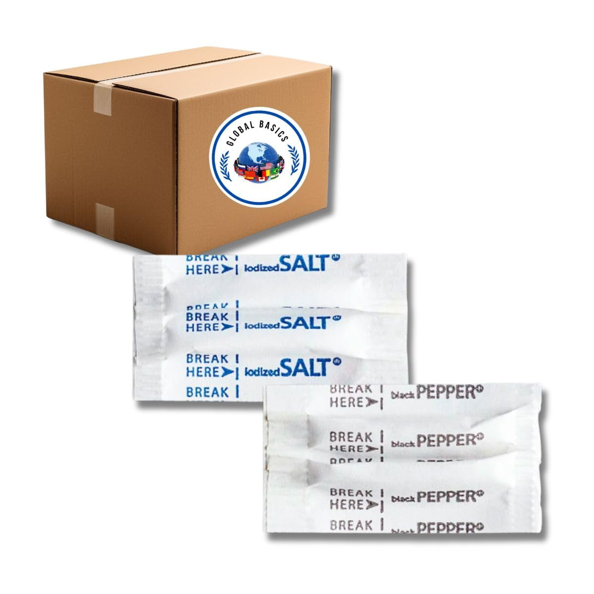 Global Basics Individual Salt KEF28 and Pepper Packets | 200 Pairs of ...