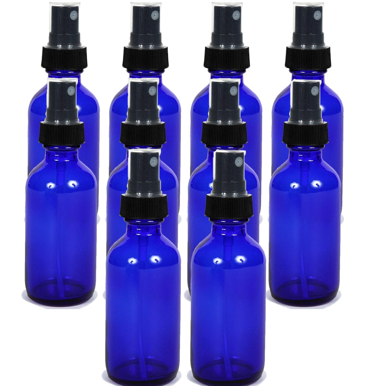 Global Cobalt Blue 2oz Black Mist Sprayer Bottle (60ml) Pack of 10 ...