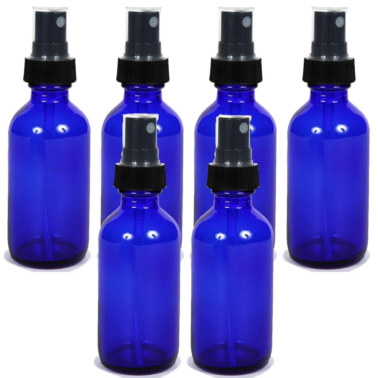 Global Cobalt Blue 2oz Black Mist Sprayer Bottle (60ml) Pack of 6 ...