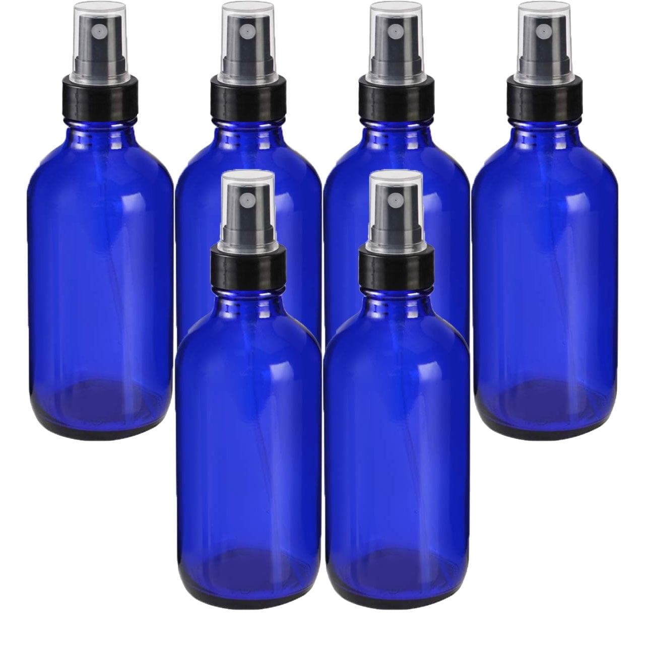 Global Cobalt Blue 4oz Black Mist Sprayer Bottle (120ml) Pack of 6 ...
