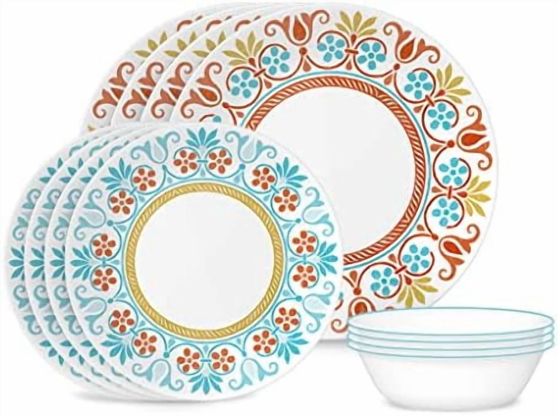 Global Collection Vitrelle 12-Piece Dinnerware Set, Triple Layer ...