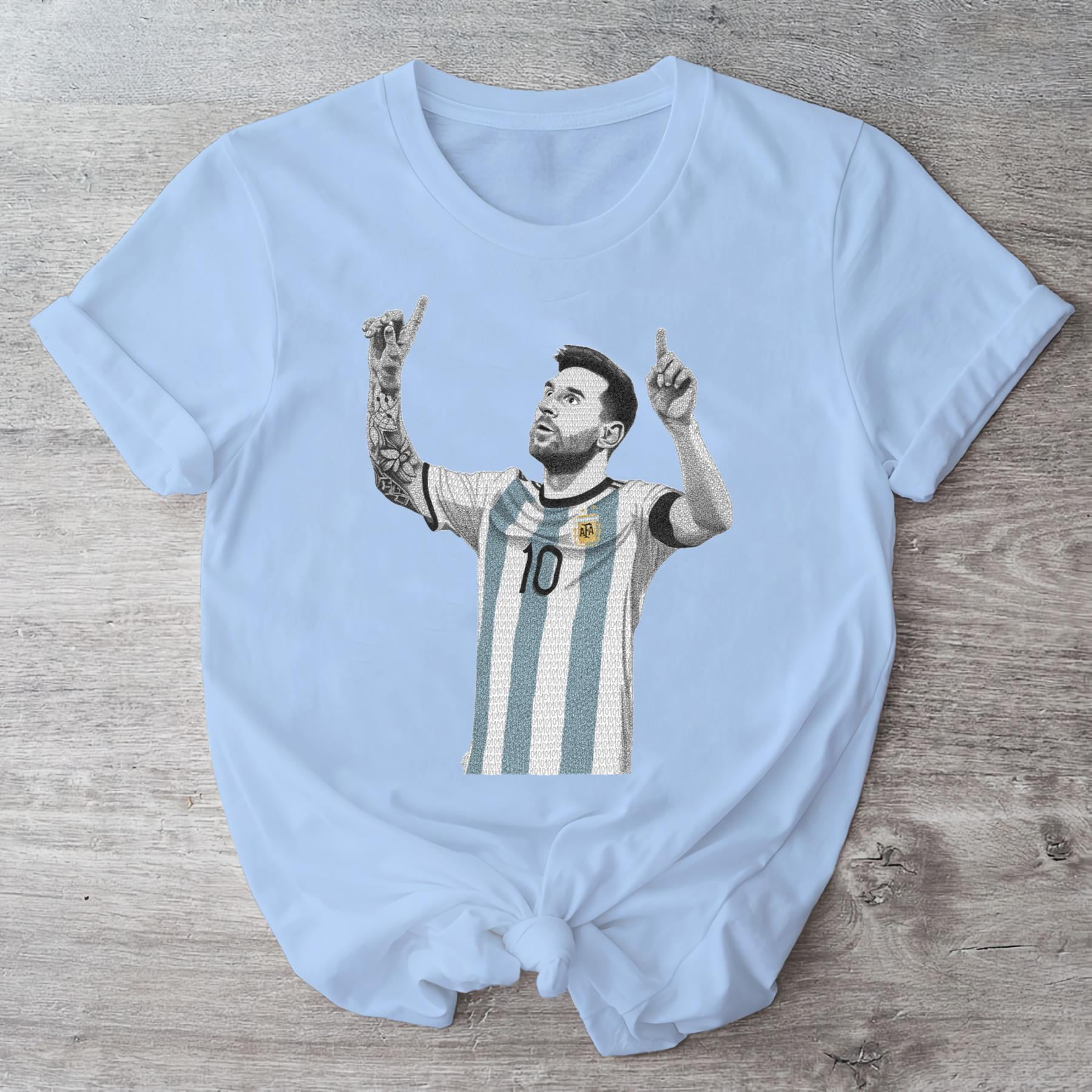 Global Football Legend Tribute Shirt, Argentina Star Match Day Graphic ...