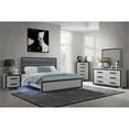 Global Furniture USA Amelia Solid Wood Gray Black King Bed Set with LED ...