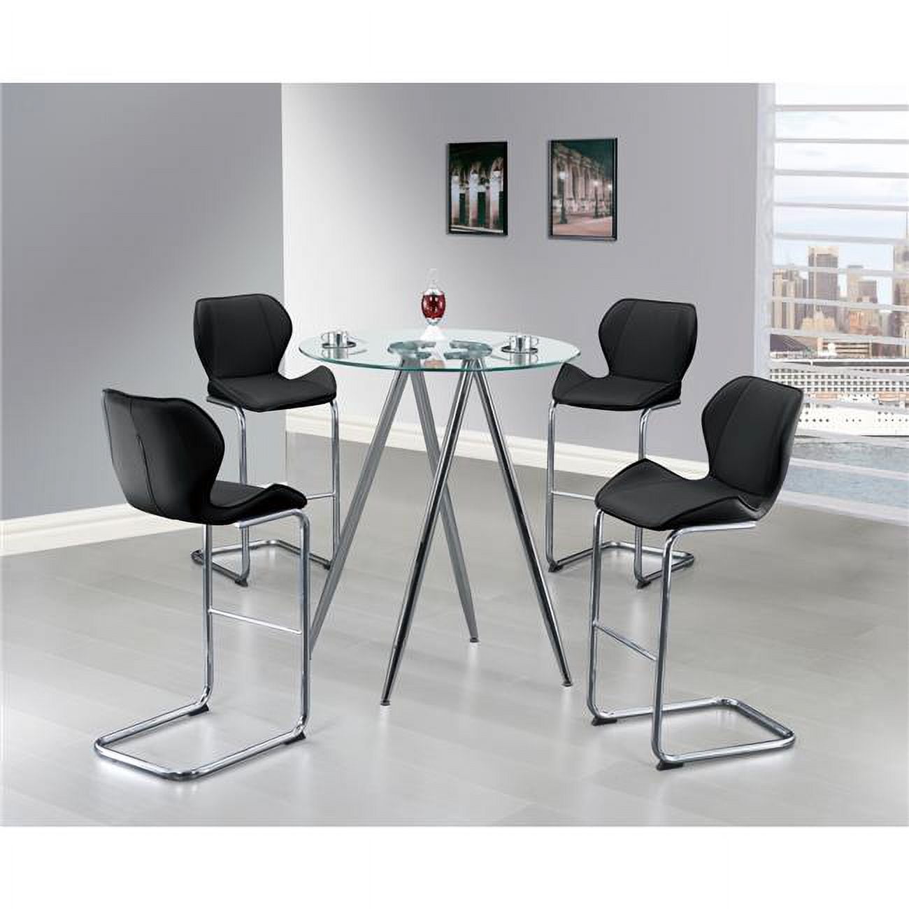 Global Furniture USA D1503 Black Metal Legs Bar Table + 4pc D1446 Bar ...