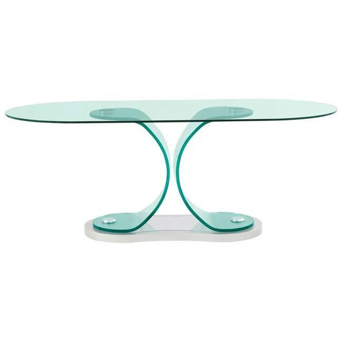 Global Furniture USA D1713DT Bent Glass Oval Dining Table, Clear ...
