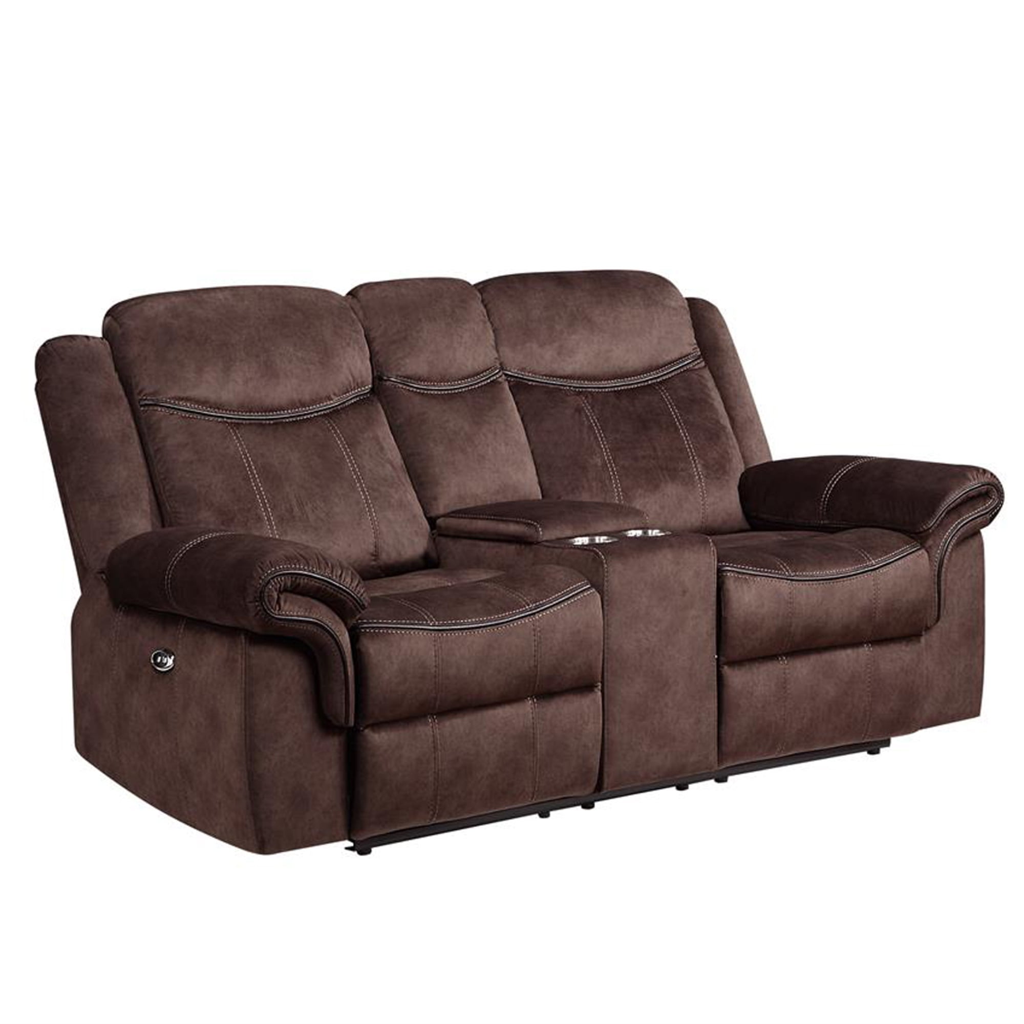 Global Furniture USA Domino Coffee Power Console Reclining Loveseat ...