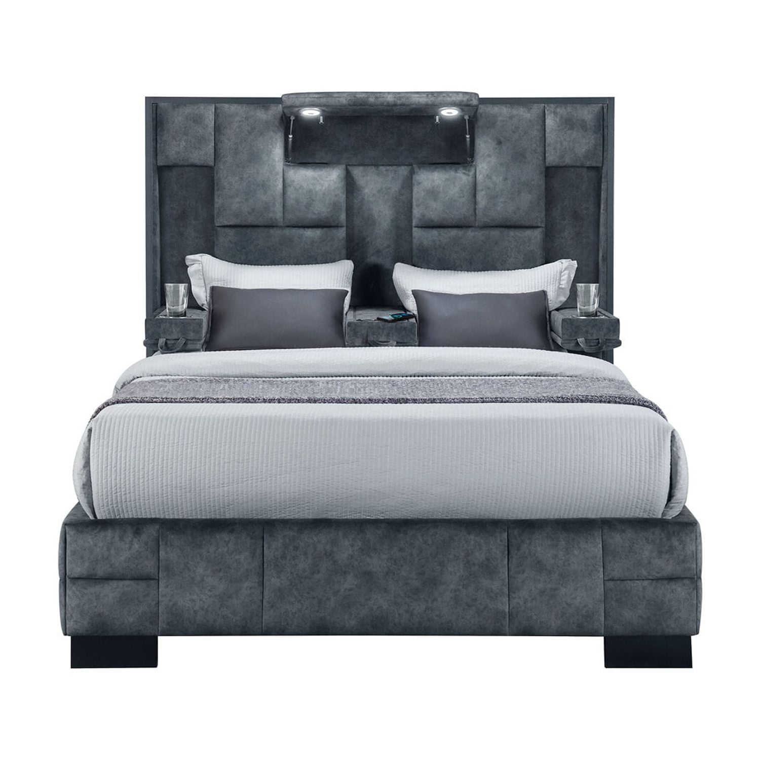 Global Furniture USA Oscar Domino Granite Queen Bed - Walmart Business ...