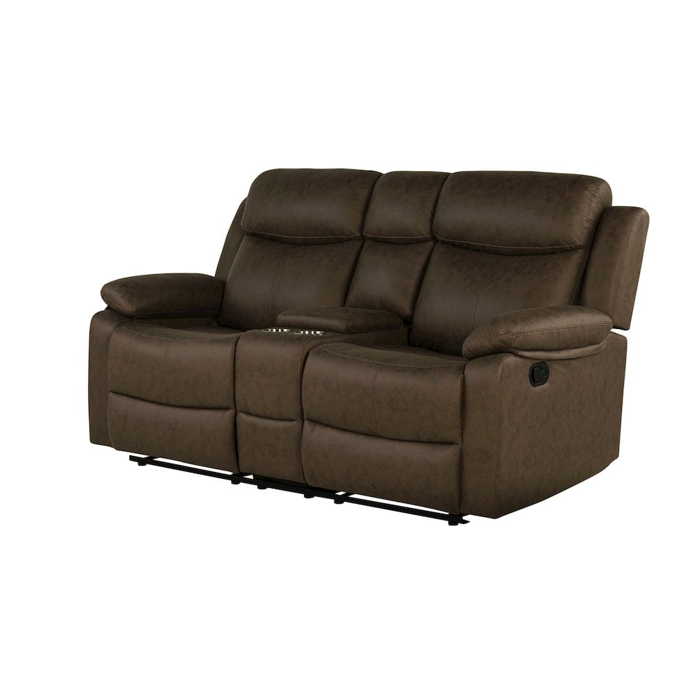 Global Furniture USA U6026 Dark Brown Microfiber Console Reclining ...