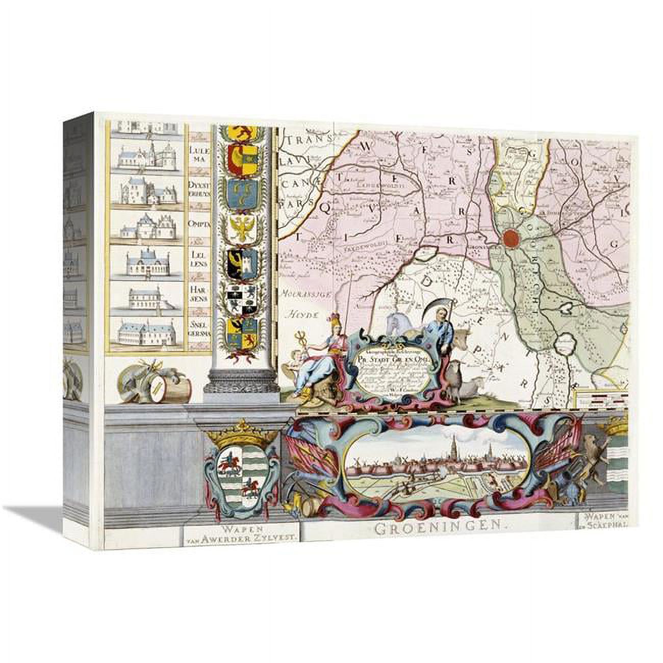 Global Gallery 16 in. Large Wall Map of Groningen W & F Art Print ...