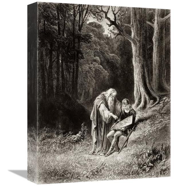 Global Gallery 16 in. Merlin Paints the Young Knights Shield Art Print ...