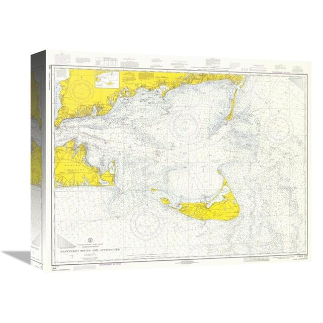 Global Gallery 16 in. Nautical Chart - Nantucket Sound & Approaches CA ...