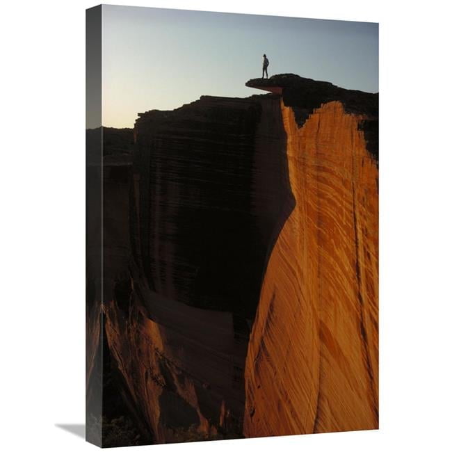 Global Gallery 16 x 24 in. Person Standing Atop the Kings Canyon North ...
