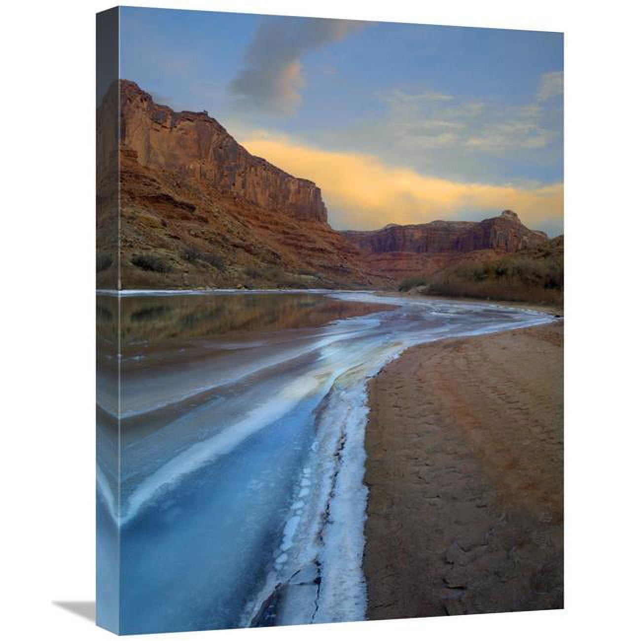 Global Gallery Ice on the Colorado River Beneath Sandstone Cliffs ...