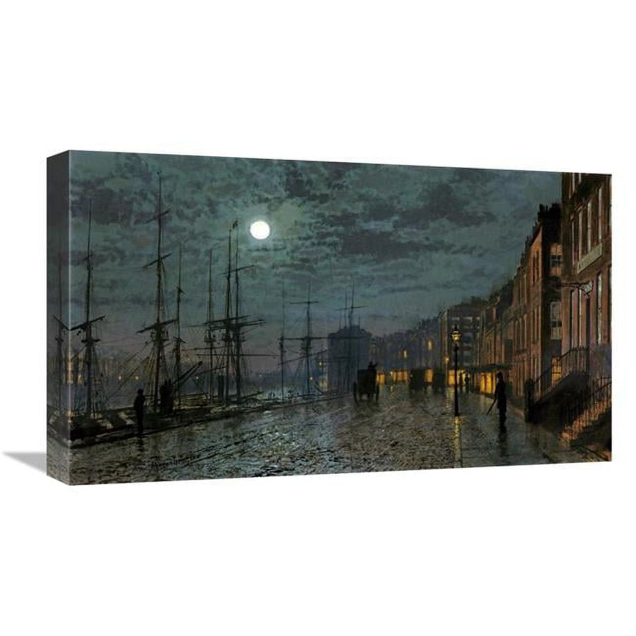 Global Gallery City Docks by Moonlight Art Print - John Atkinson ...