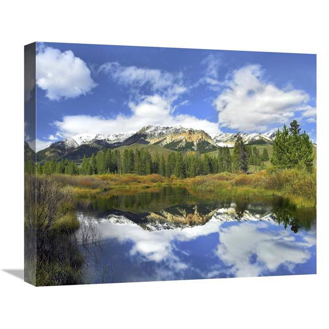 Global Gallery 22 in. Easely Peak Reflected in Big Wood River - Idaho ...