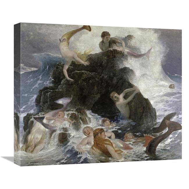 Global Gallery 22 in. Mermaids at Play Art Print - Arnold Bocklin ...
