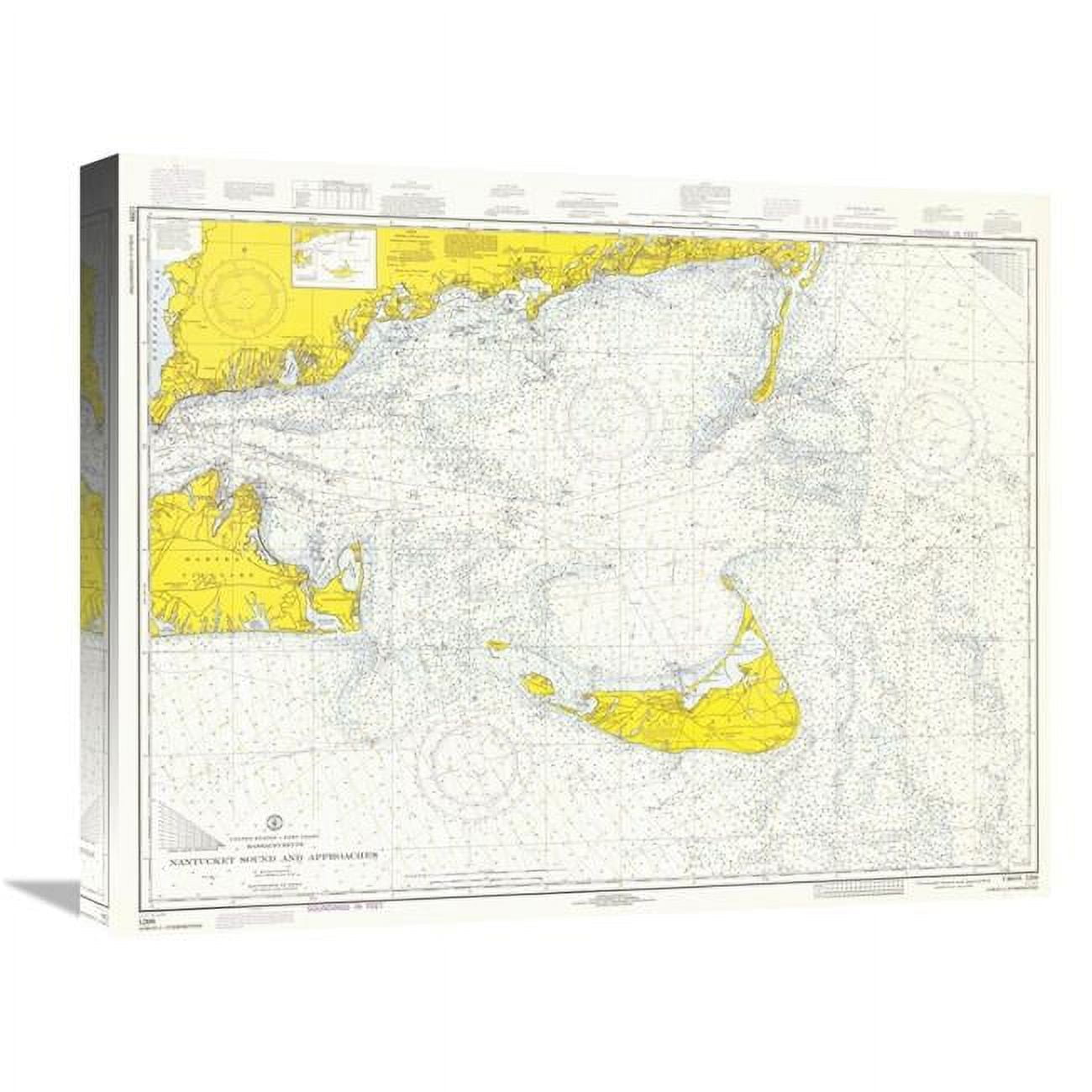 Global Gallery 22 in. Nautical Chart - Nantucket Sound & Approaches CA ...