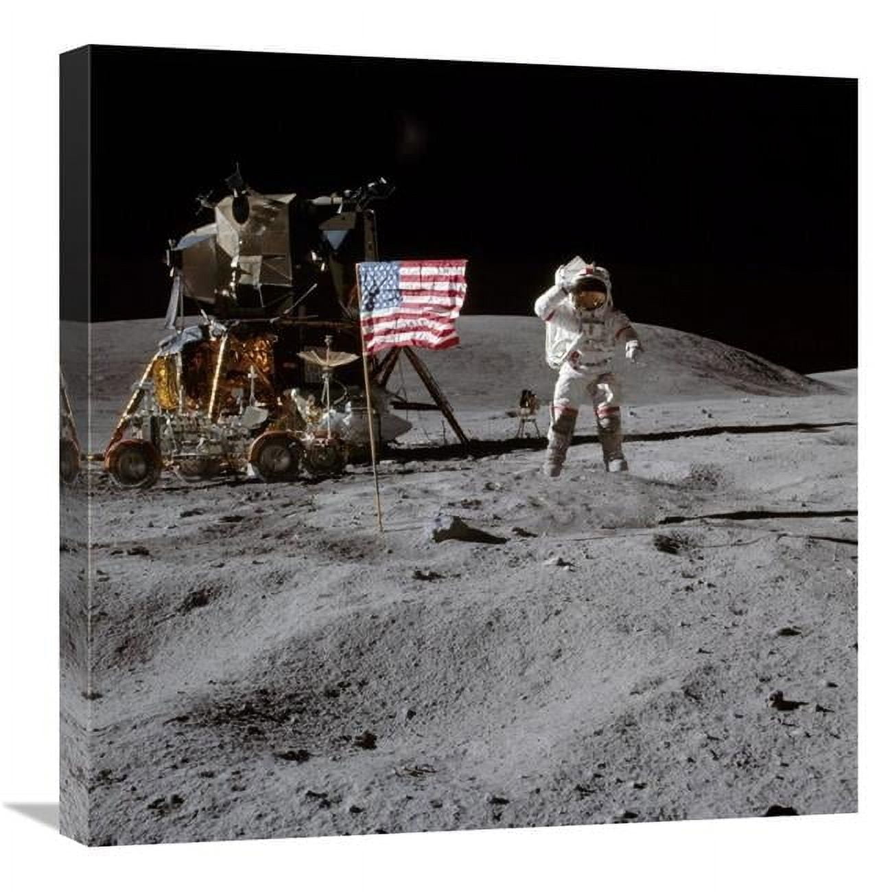 Global Gallery 24 x 24 in. Moonwalk - Apollo 16 - 1972 Art Print - NASA ...