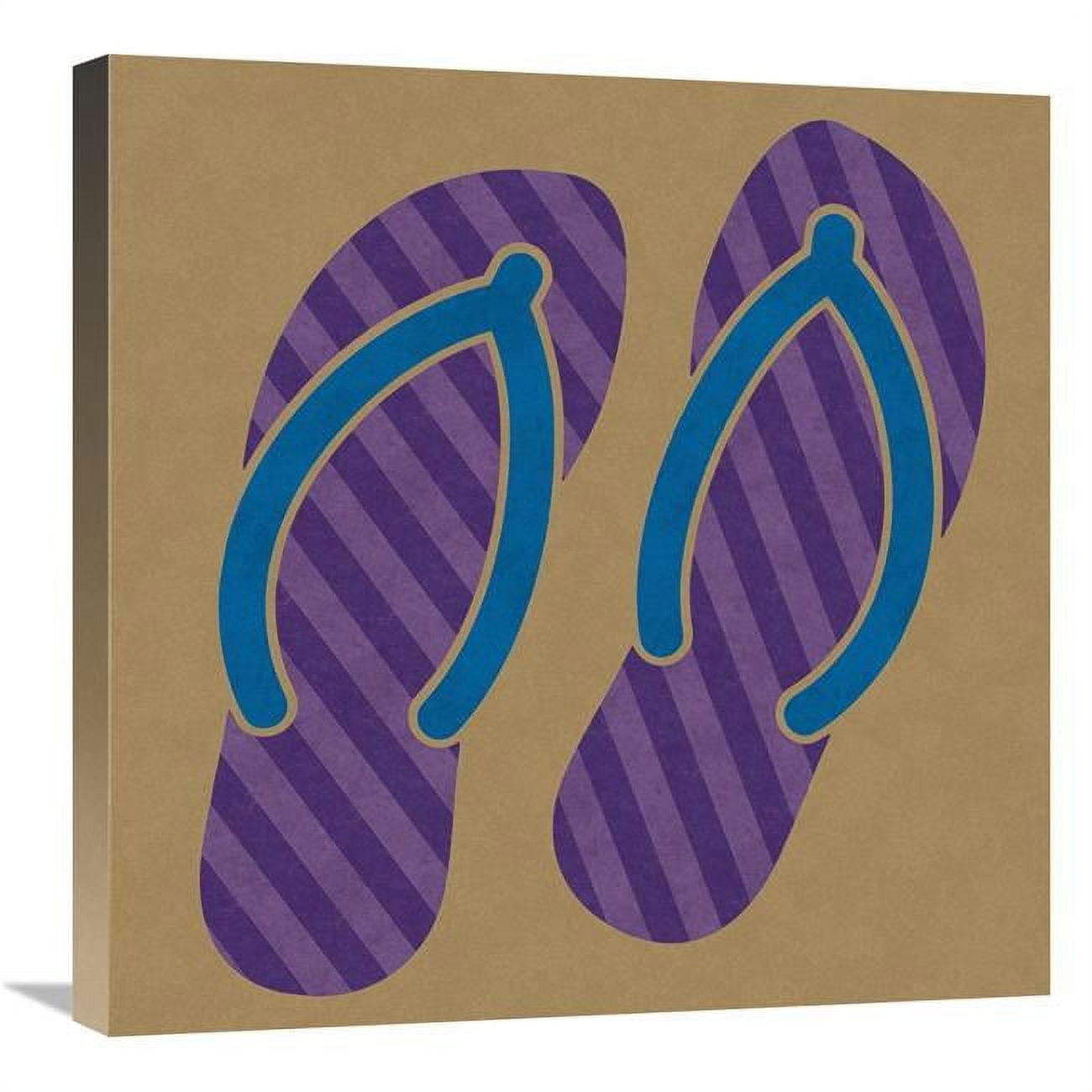 Global Gallery 24 x 24 in. Summer Fun - Flip Flops Art Print - BG ...