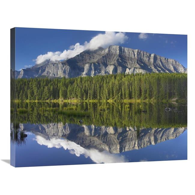 Global Gallery 24 x 32 in. Mount Rundle & Boreal Forest Reflected in ...