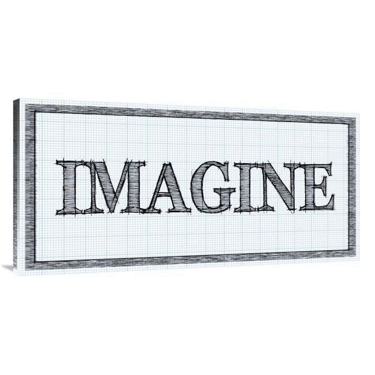 Global Gallery 24 x 48 in. Sketched Words - Imagine Art Print - BG ...