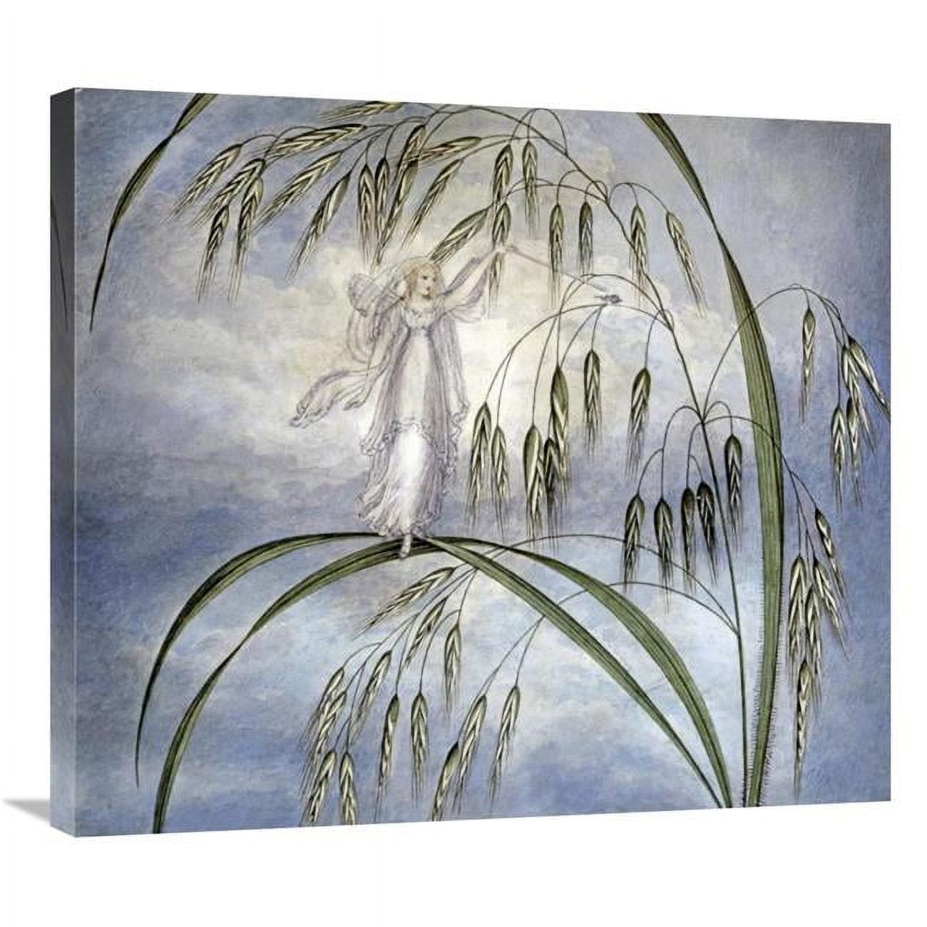 Global Gallery 30 in. A Fairy Waving Her Wand Standing Among Blades of ...