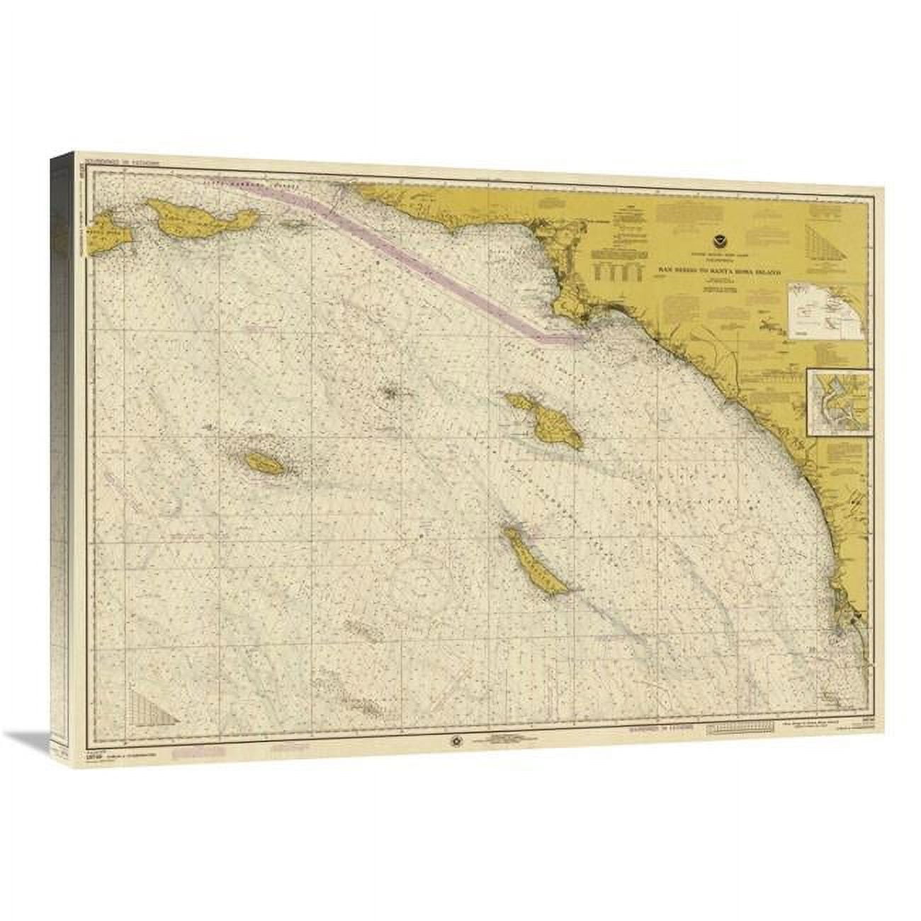 Global Gallery 30 in. Nautical Chart - San Diego to Santa Rosa Island ...