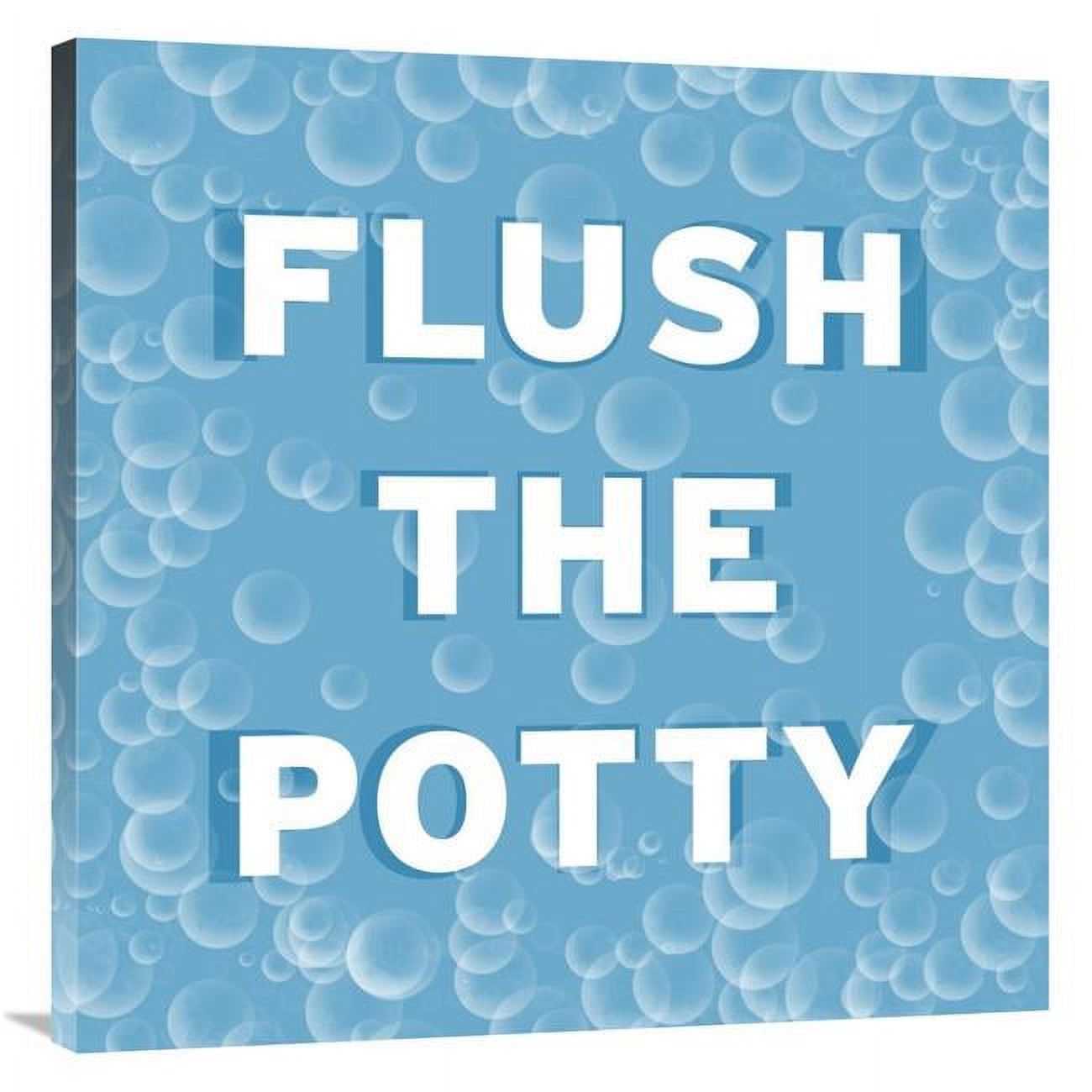 Global Gallery 36 x 36 in. Bathroom Signs - Bubbles - Flush the Potty ...