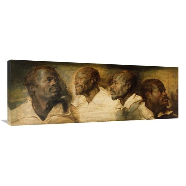 Global Gallery 44 in. Four Studies of a Male Head Art Print - Workshop of Peter Paul Rubens ...