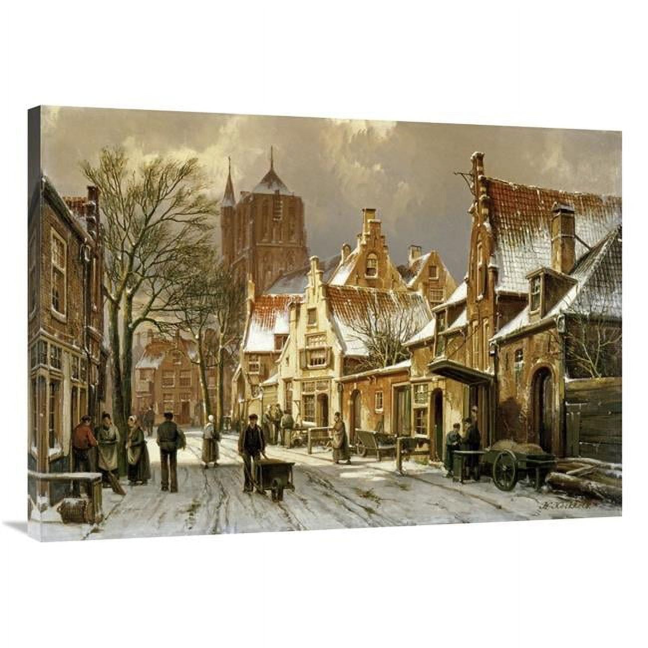 Global Gallery A Winter Street Scene Art Print - Willem Koekkoek ...