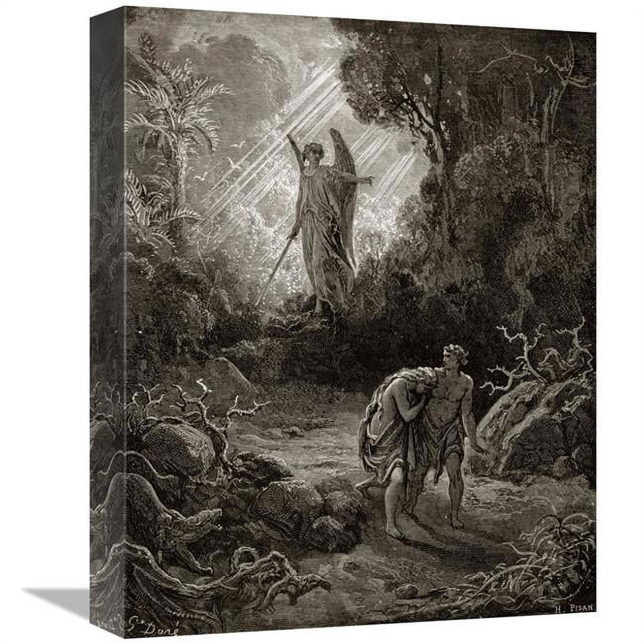 Global Gallery Adam & Eve - The Expulsion From the Garden - From Miltons Paradise Lost Art Print ...