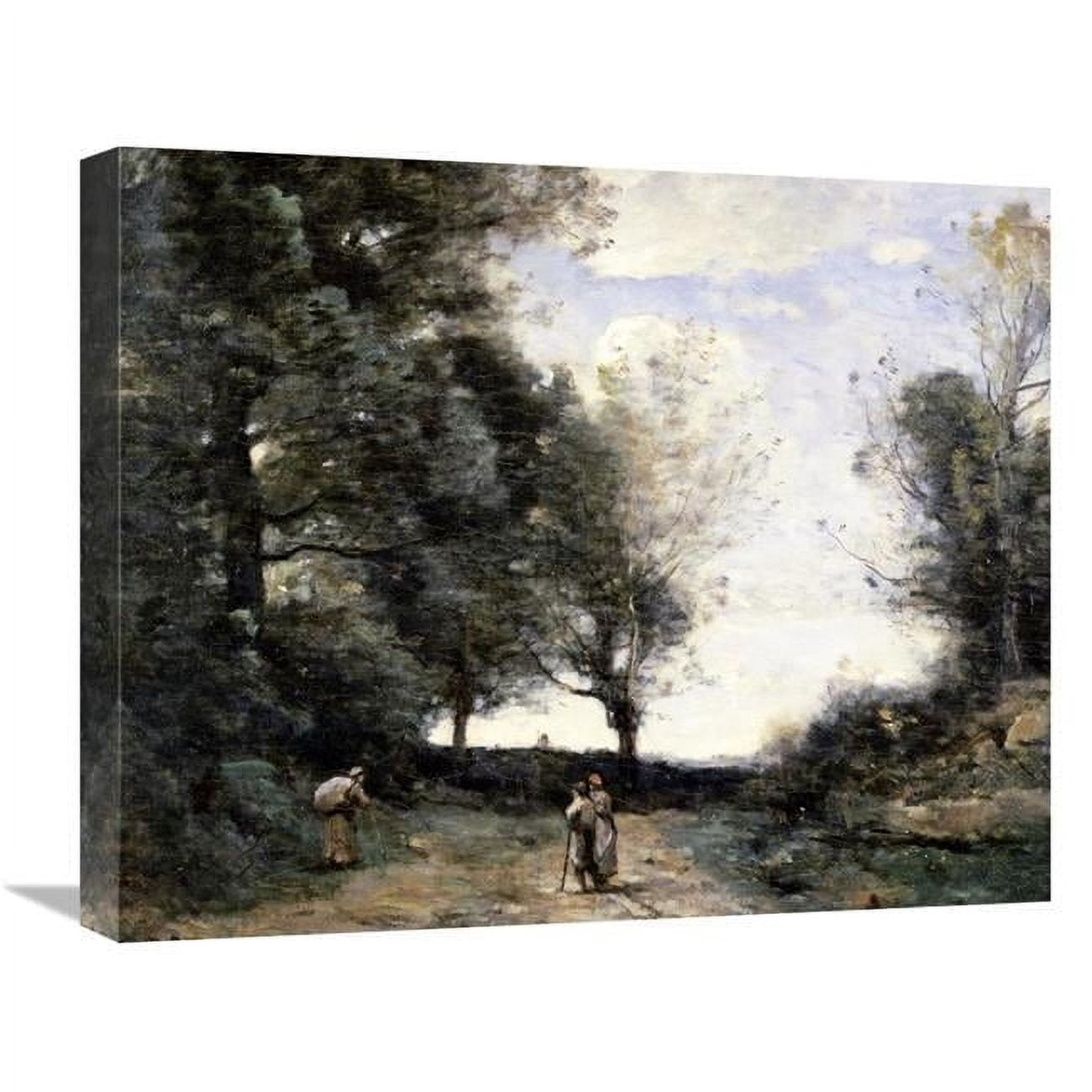 Global Gallery Along the Path Art Print - Jean-Baptiste-Camille Corot ...
