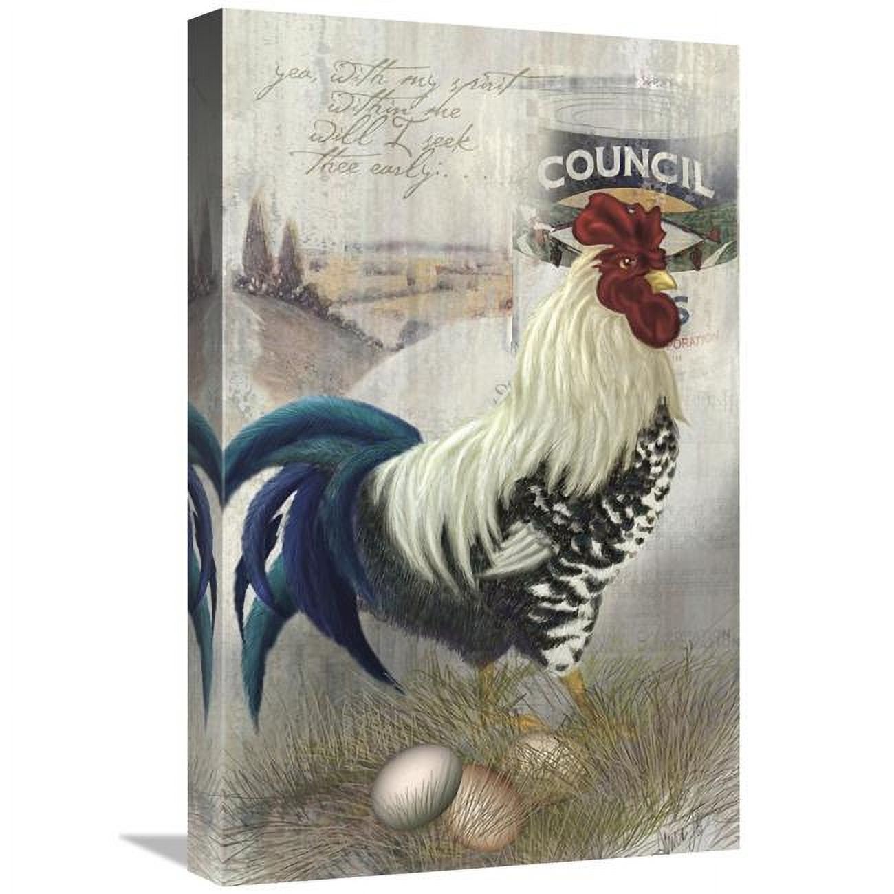 Global Gallery Checkered Past Rooster Art Print - Alma Lee - Walmart.com