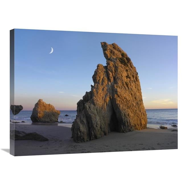 Global Gallery Crescent Moon Over El Matador Beach - Malibu - California Art Print - Tim ...