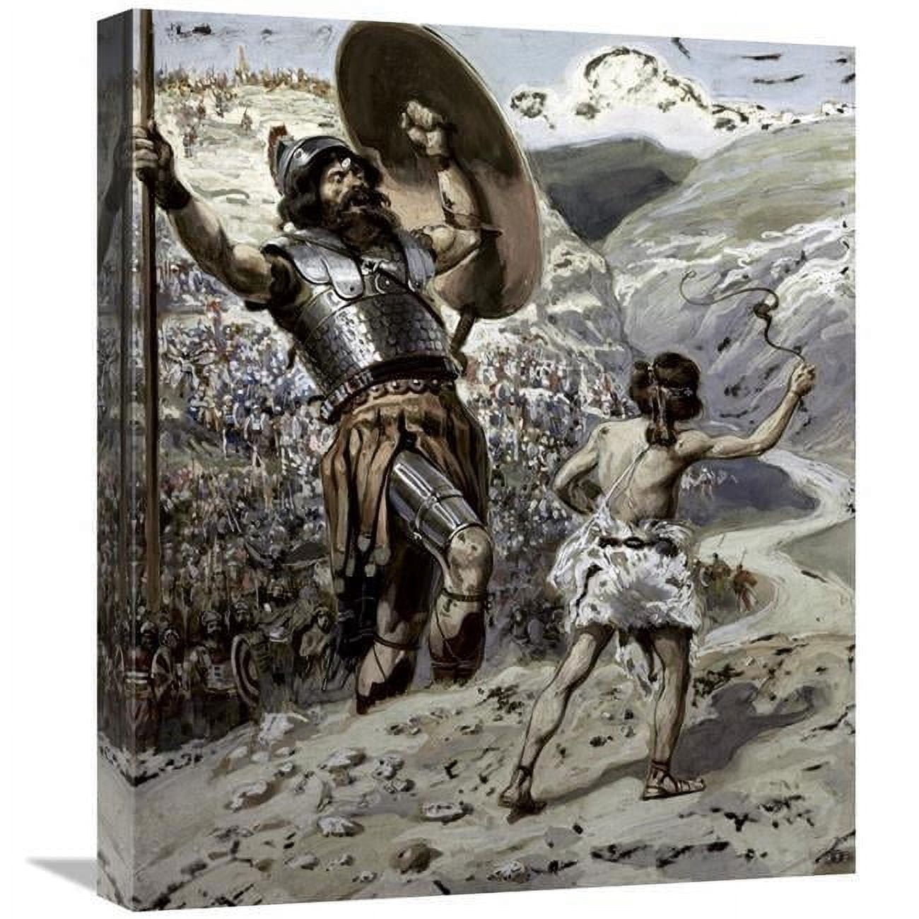 Global Gallery GCS-280275-22-142 22 in. David Slings the Stone Art ...