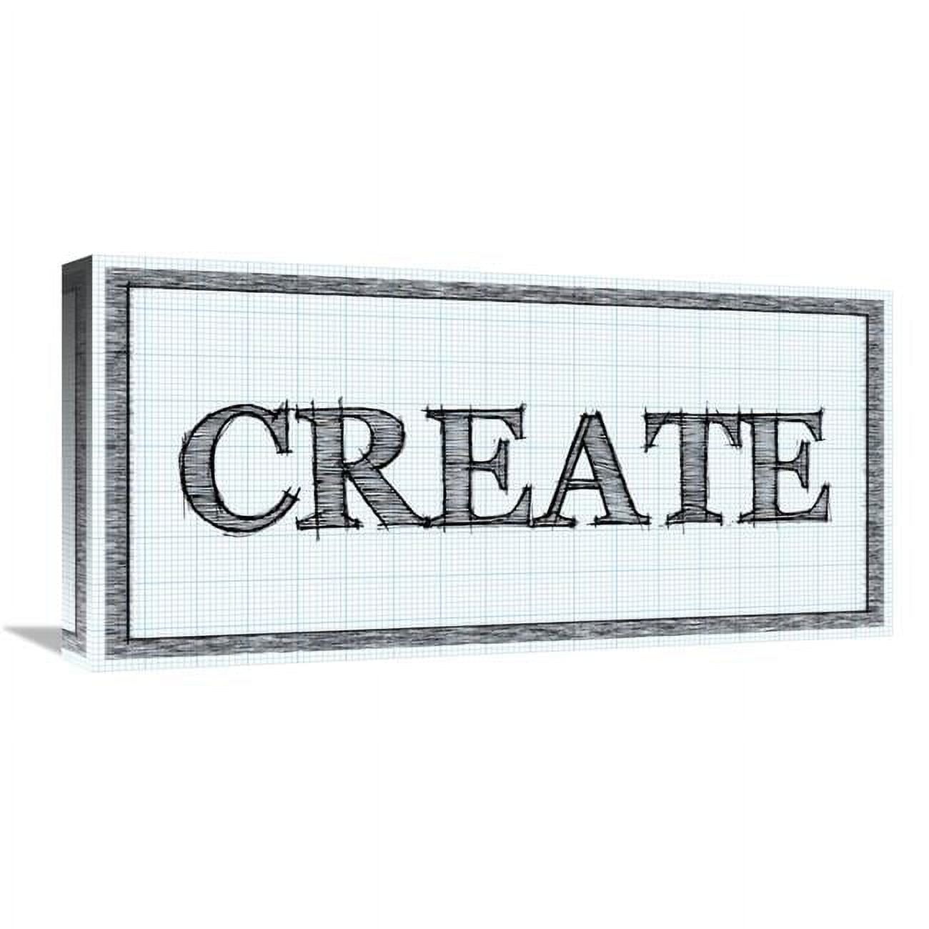 Global Gallery GCS-453836-1224-142 12 x 24 in. Sketched Words - Create ...