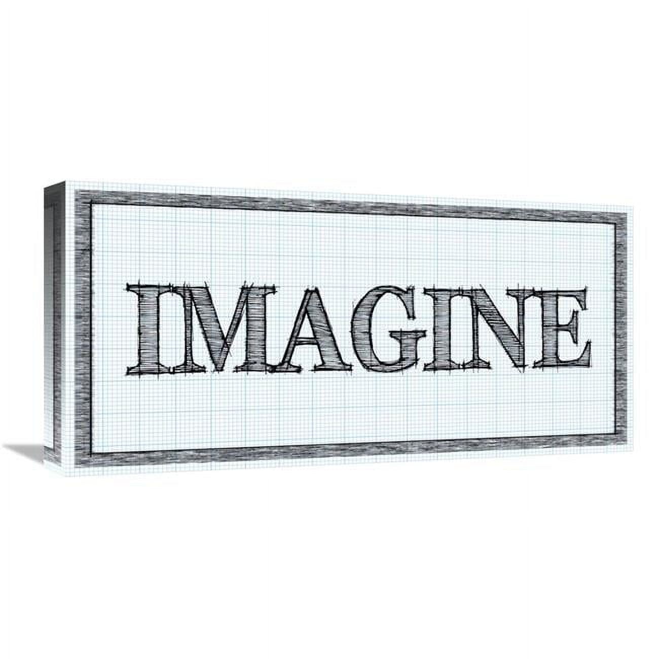 Global Gallery GCS-453838-1224-142 12 x 24 in. Sketched Words - Imagine ...