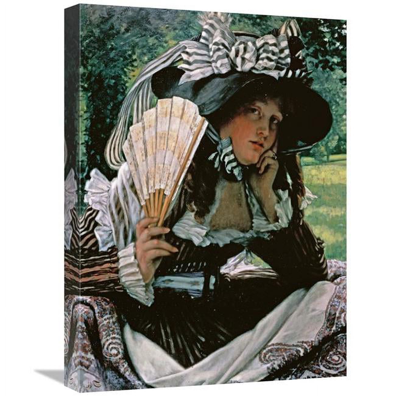 Global Gallery Girl with a Fan Art Print - James Jacques Tissot ...