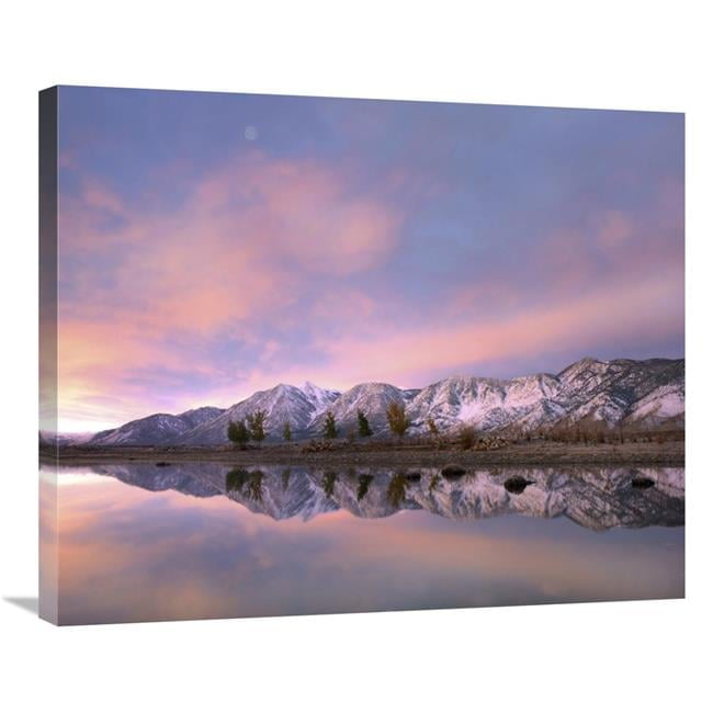 Global Gallery Moon Over Carson Range with Carson River - Nevada Art ...