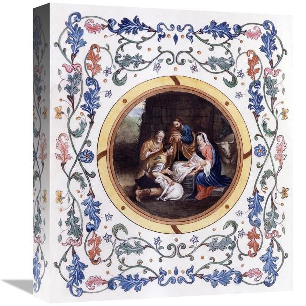 Global Gallery Nativity with Illuminated Border Art Print - Bartolome ...